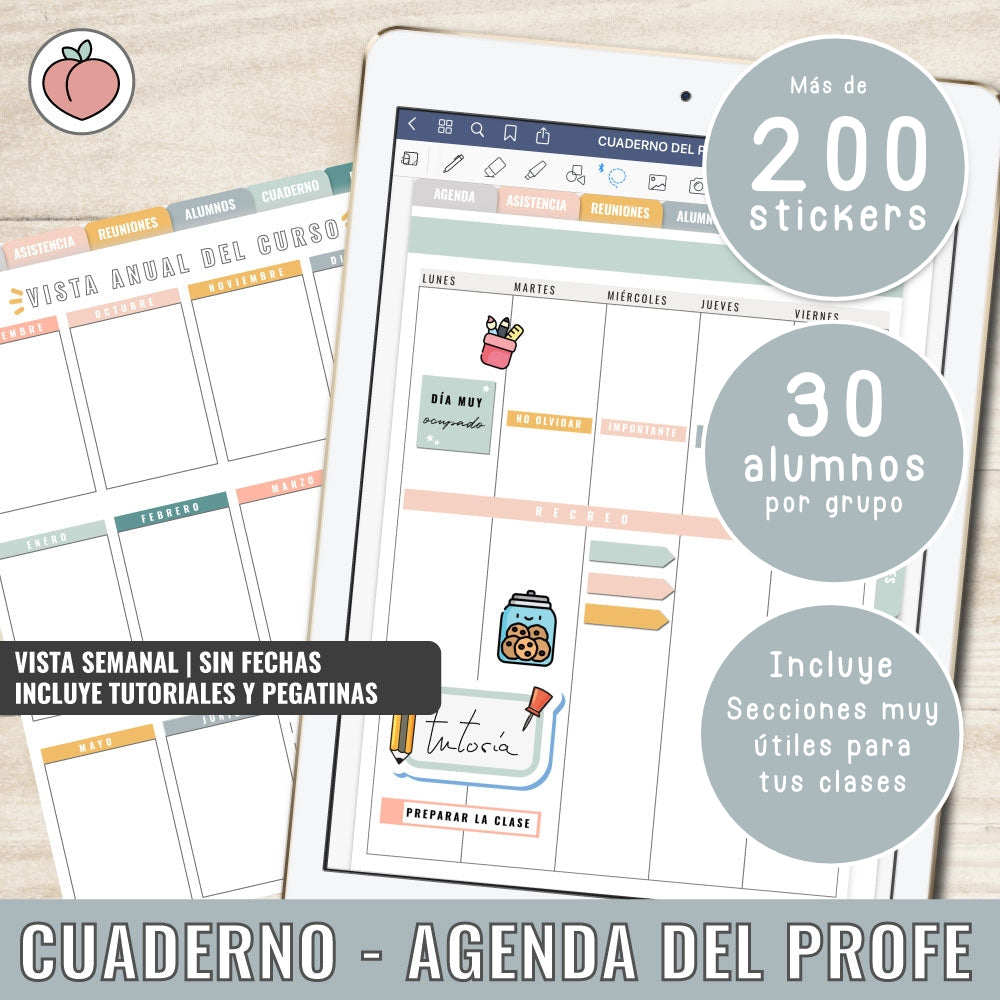 Cuaderno del profesor digital | Teacher planner – HardPeach