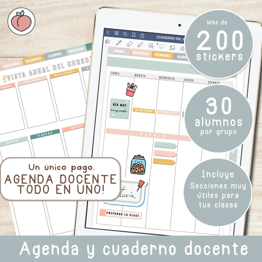 Cuaderno del profesor digital con agenda para maestros: Teacher planner ...