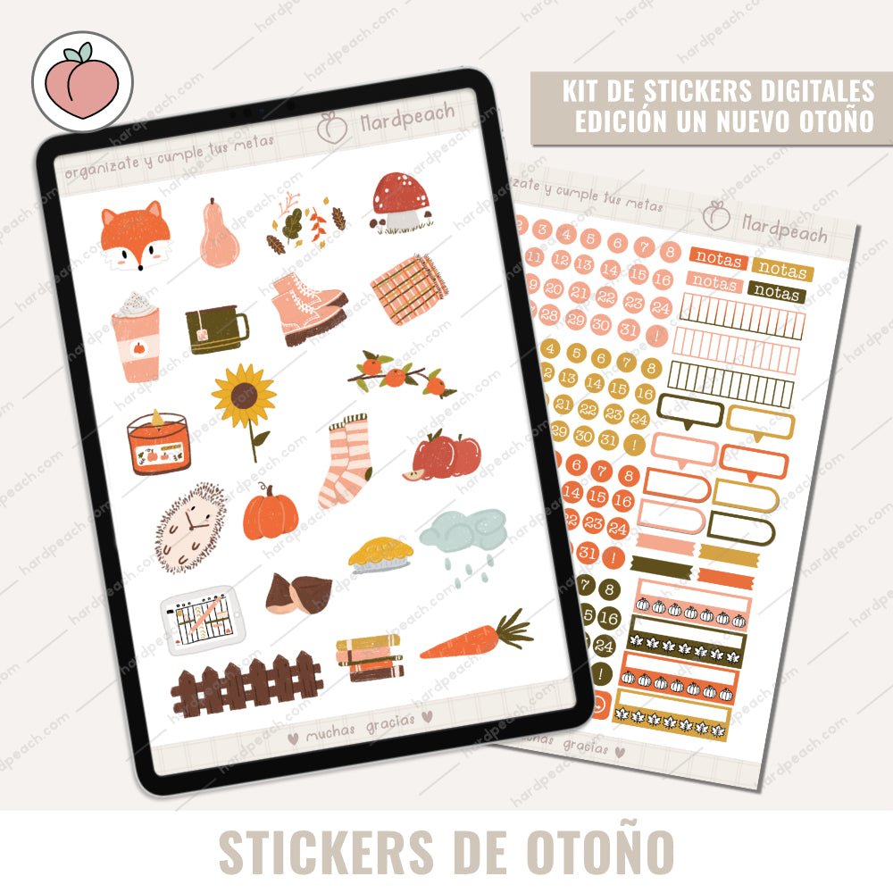 Pegatinas digitales de Otoño – HardPeach