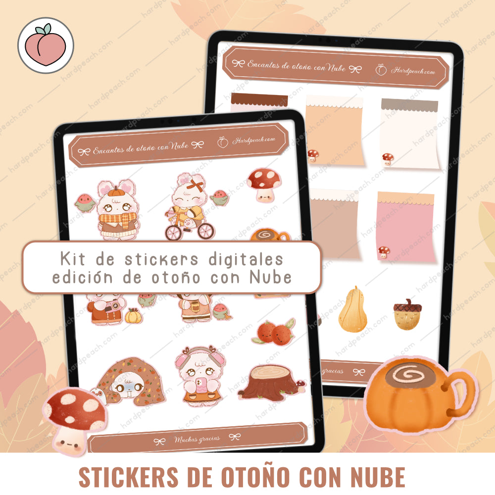 Kit de stickers digitales de otoño | Encantos de otoño con Nube – HardPeach