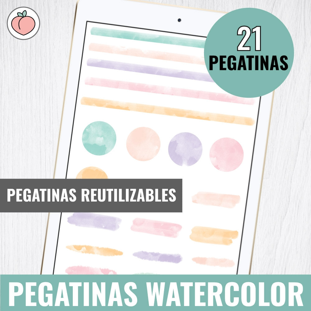 Pegatinas digitales watercolor – HardPeach