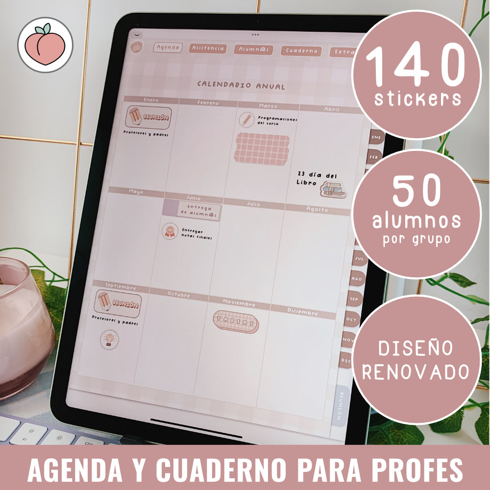 Agenda y cuaderno del profesor digital | Teacher planner – HardPeach