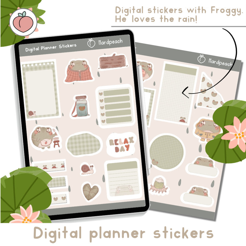 DIGITAL STICKERS WITH FROGGY – HardPeach