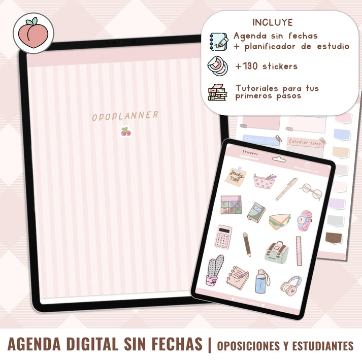 Agenda digital sin fechas para oposiciones y estudiantes | Planificador ...
