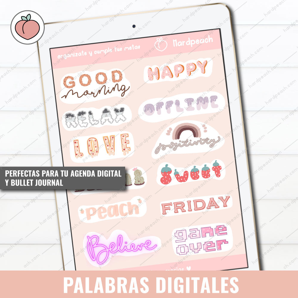 DIGITAL WORD STICKERS – HardPeach