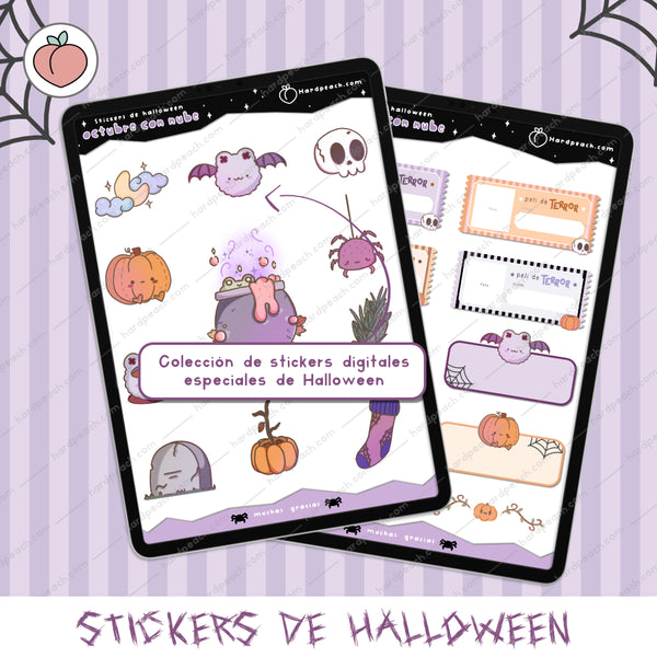 STICKERS DIGITALES DE HALLOWEEN: Colección Octubre con Conejita Nube ...