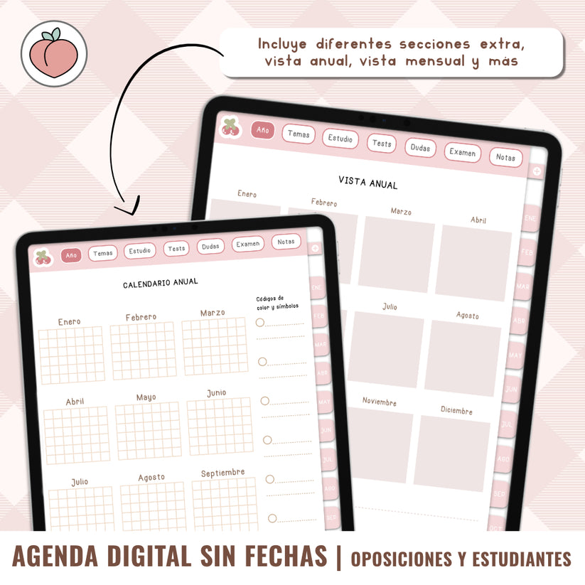 Agenda digital sin fechas para oposiciones y estudiantes | Planificador ...