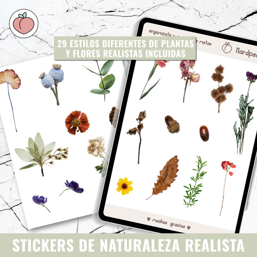NATURALEZA REALISTA | STICKERS DIGITALES – HardPeach